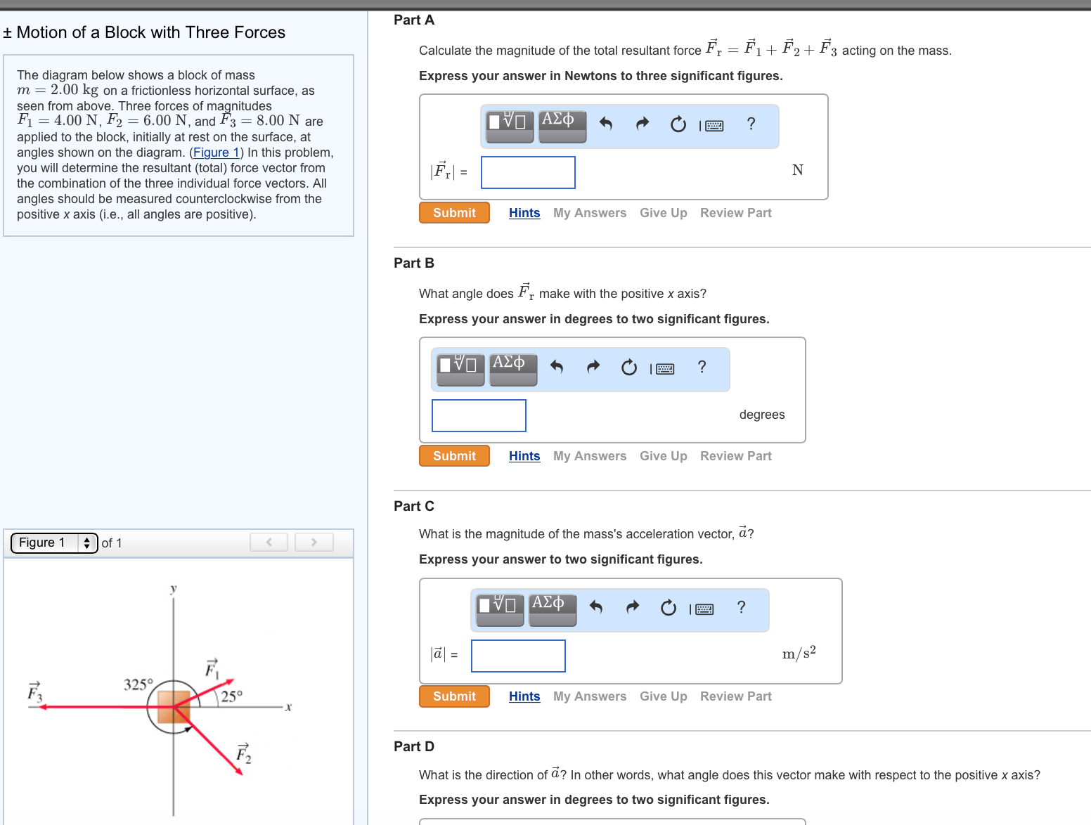 Solved t Motion of a Block with Three Forces The diagram | Chegg.com