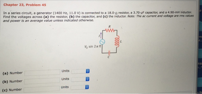 Solved Chapter 23, Problem 45 In a series circuit, a | Chegg.com