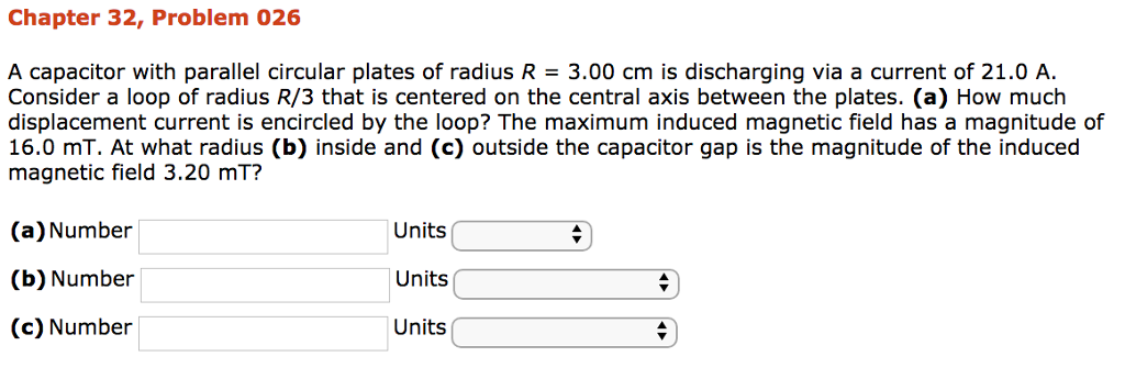 Solved Chapter 32, Problem 026 A capacitor with parallel | Chegg.com