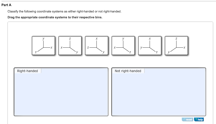 Solved Classify the following coordinate systems as either | Chegg.com