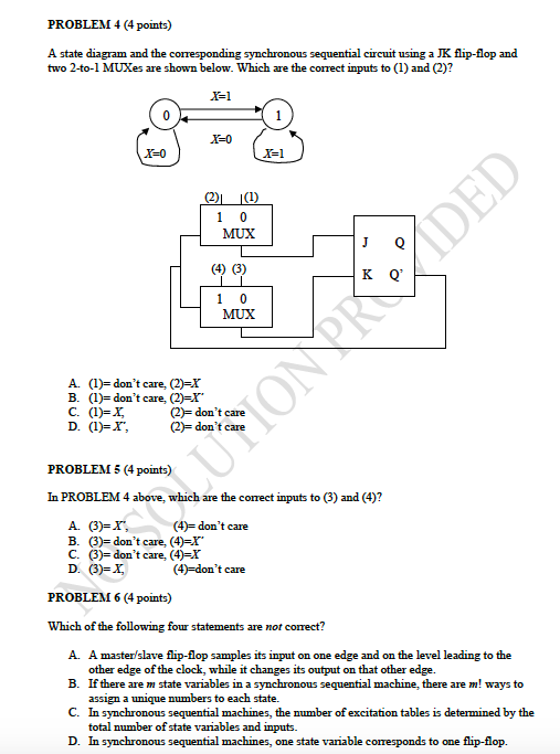 Solved A state diagram and the corresponding synchronous | Chegg.com