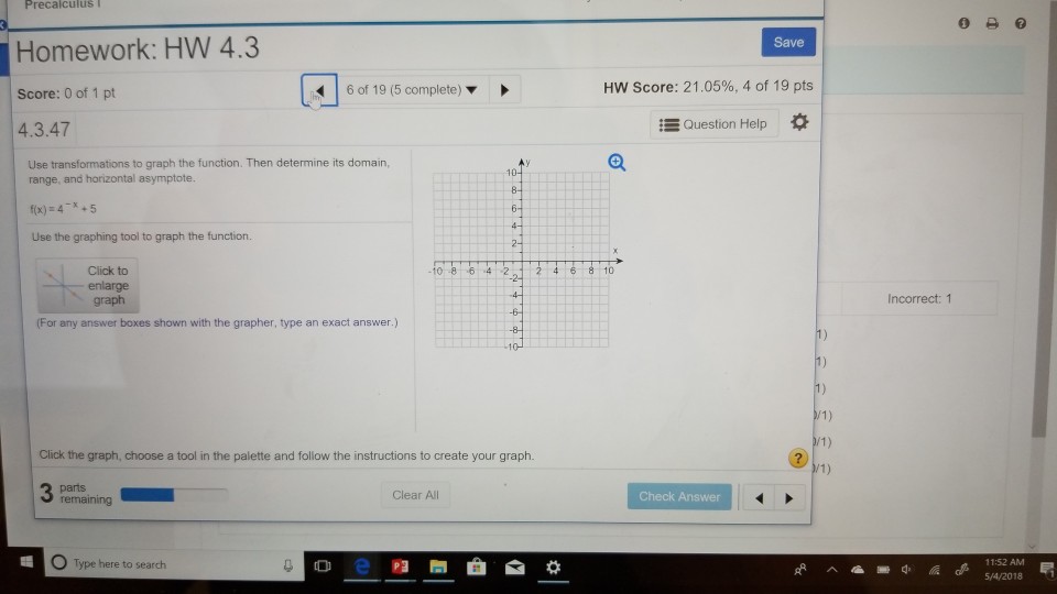 Solved Precalculus Save Homework: HW 4.3 ? 6 of 19 (5 | Chegg.com