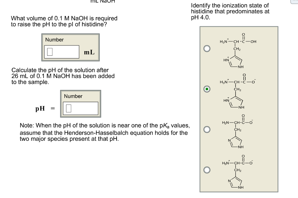 A 20 mL sample of 0.2 M histidine in its fully | Chegg.com
