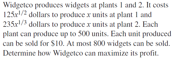 Solved Widgetco produces widgets at plants 1 and 2. It costs | Chegg.com