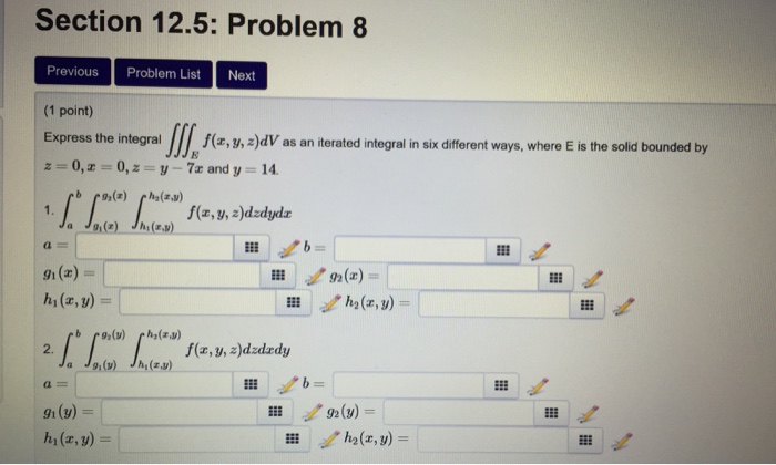 Solved Section 12.5: Problem 8 Previous Problem List Next (1 | Chegg.com