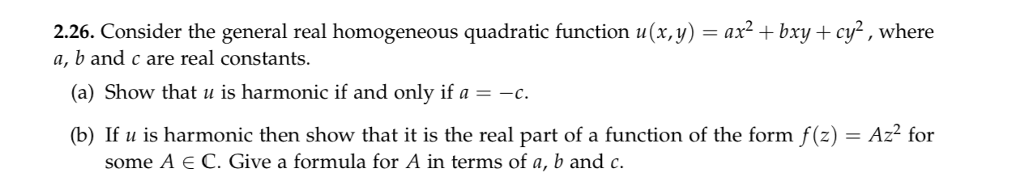 Solved 2.26. Consider the general real homogeneous quadratic | Chegg.com