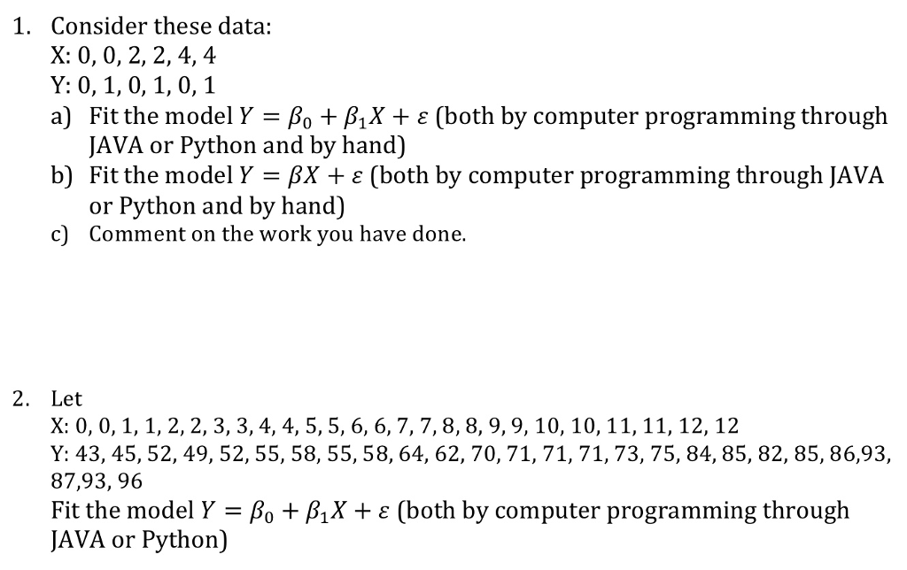 This topic is in Linear Regression Question 1 part a | Chegg.com