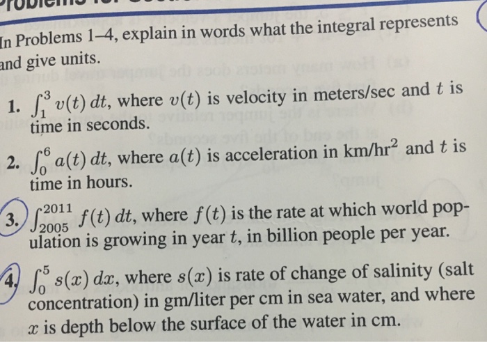 Solved Explain in words what the integral represents and | Chegg.com