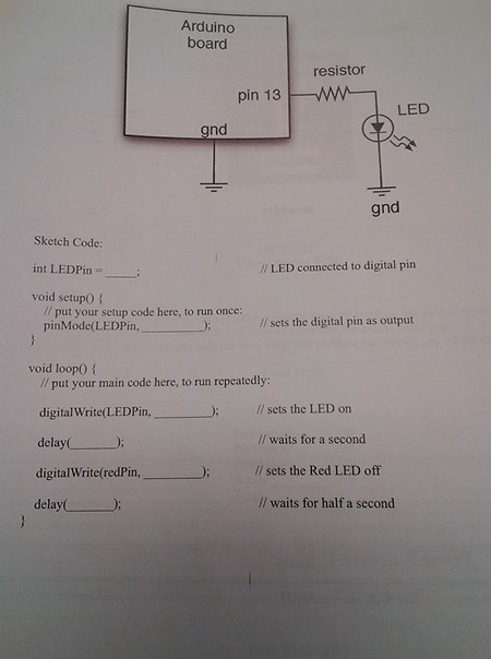 Solved Sketch Code: int LEDP_in =_____; // LED connected | Chegg.com