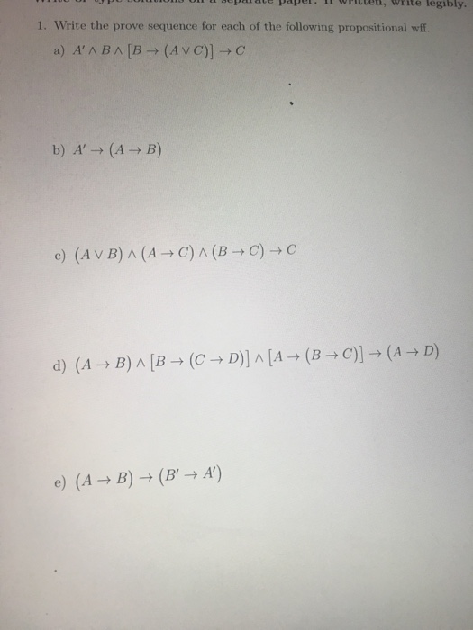 Solved Write the prove sequence for each of the following | Chegg.com