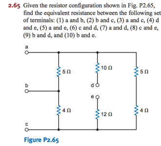 Solved Given the resistor configuration shown in Fig. P2.65, | Chegg.com