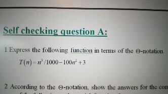 Solved Express the following function in leans of the Theta | Chegg.com