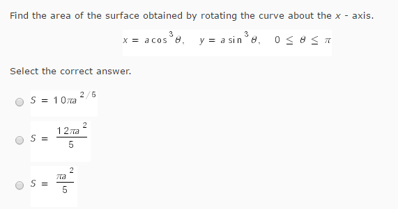 Solved Find the area of the surface obtained by rotating the | Chegg.com