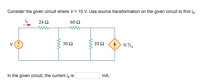 Solved Consider the given circuit where V 10 V. Use source | Chegg.com