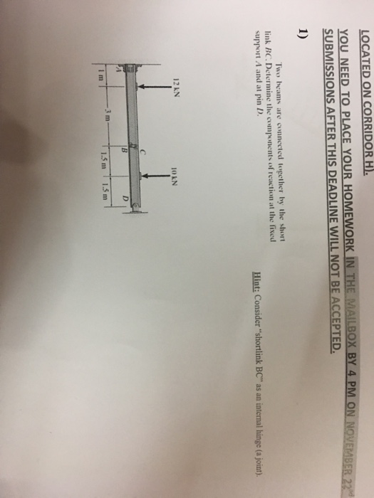 Solved Two beams are connected together by the short link | Chegg.com