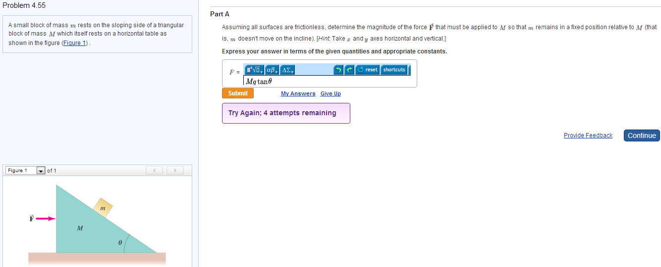 Solved A small block of mass m rests on the sloping side of | Chegg.com