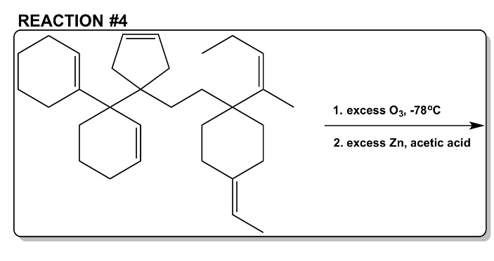 Solved REACTION #4 1. excess O3, -78°C 2. excess Zn, acetic | Chegg.com
