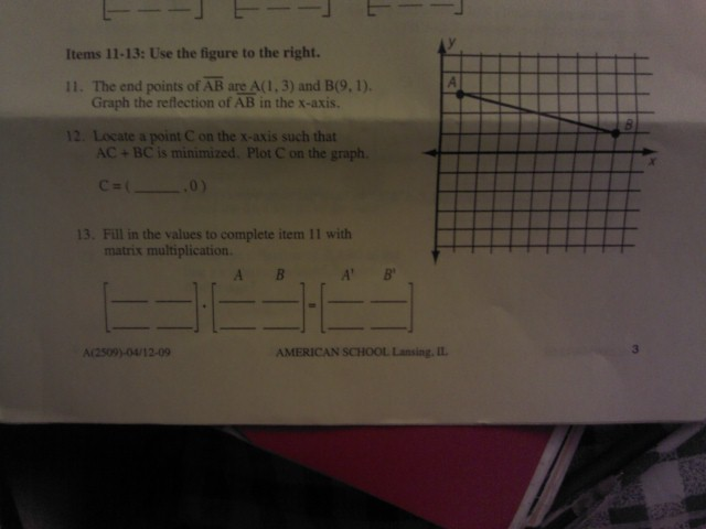 Solved Items 11-13: Use the figure to the right. The end | Chegg.com