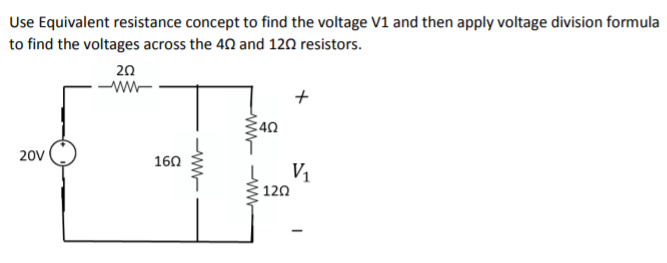 Solved Use Equivalent resistance concept to find the voltage | Chegg.com