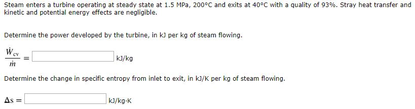 Solved Steam enters a turbine operating at steady state at | Chegg.com