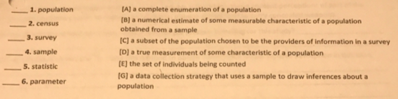 Solved A] a complete enumeration of a population (B) a | Chegg.com