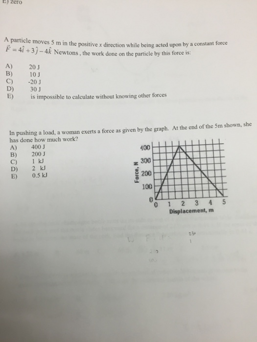 Solved A particle moves 5 m in the positive x direction | Chegg.com