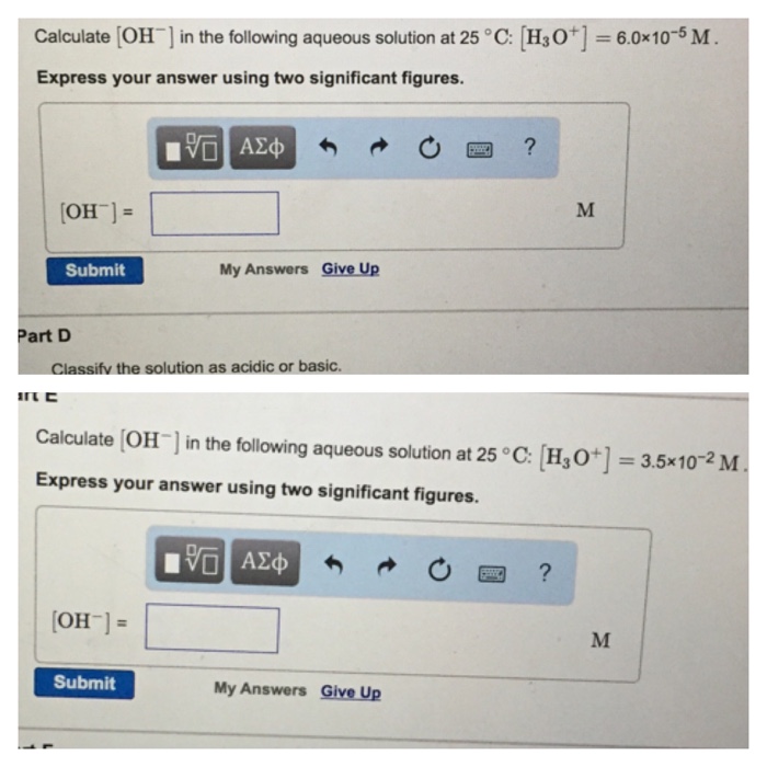 Solved Calculate [OH^-] in the following aqueous solution at | Chegg.com