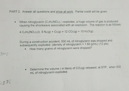 Solved PART 2. Answer all questions and show all work. | Chegg.com