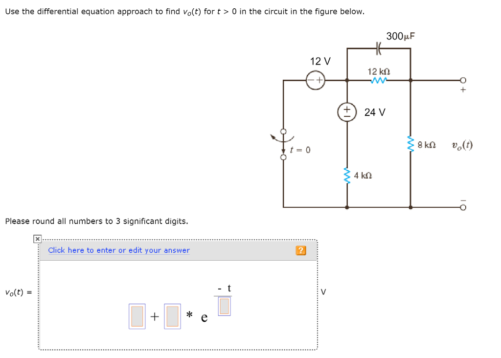 Solved Use the differential equation approach to find vo(t) | Chegg.com
