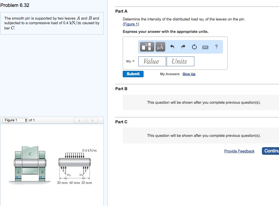 Solved The smooth pin is supported by two leaves A and B and | Chegg.com