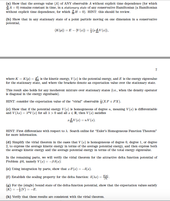 Solved a) Show that the average value (A) of ANY observable | Chegg.com