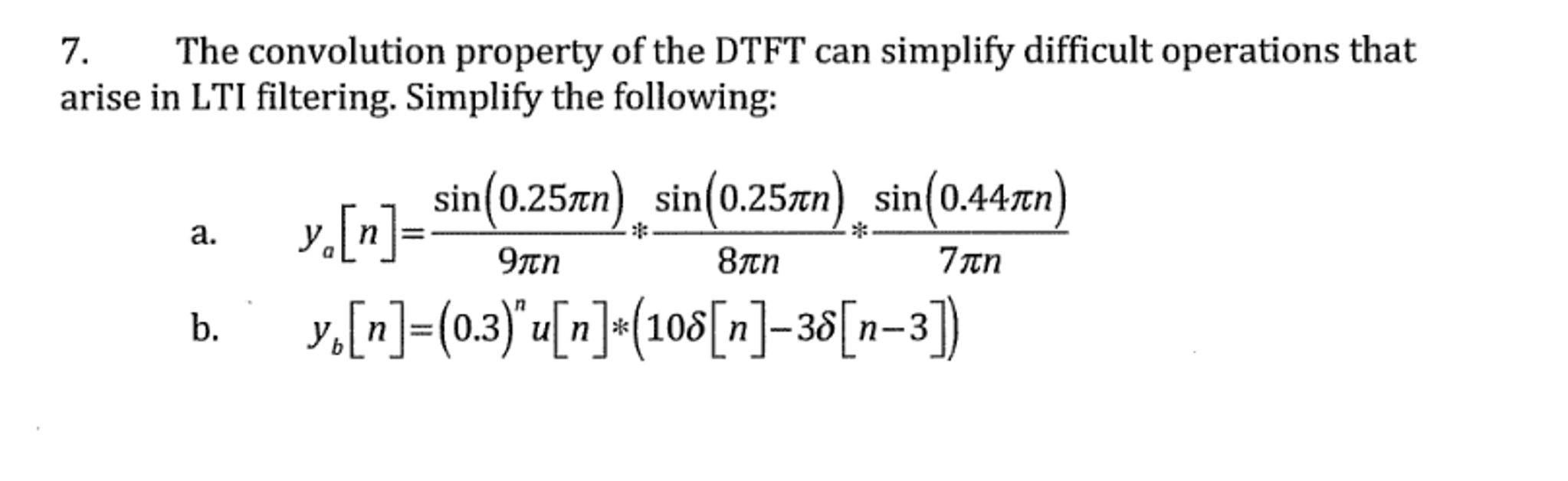 Solved The convolution property of the DTFT can simplify | Chegg.com