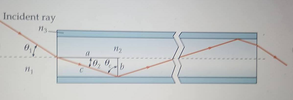 Solved An optical fiber allows rays of light to propagate | Chegg.com