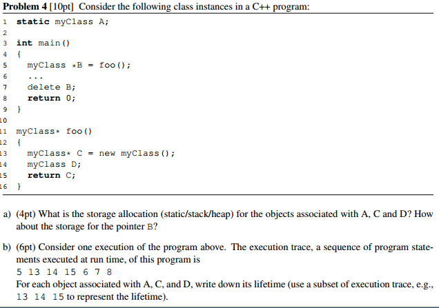 Solved What is the storage allocation for the objects | Chegg.com