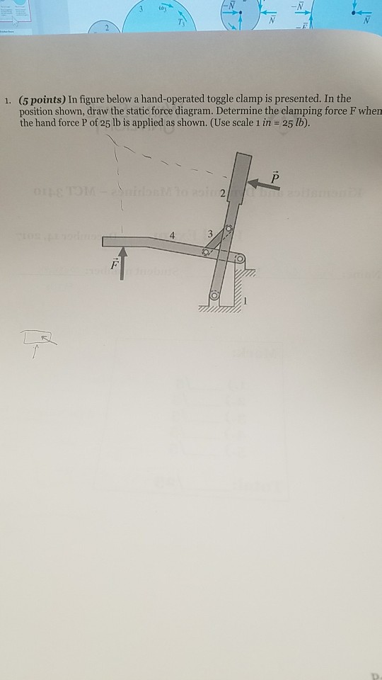 Solved (5 points) In figure below a hand-operated toggle | Chegg.com