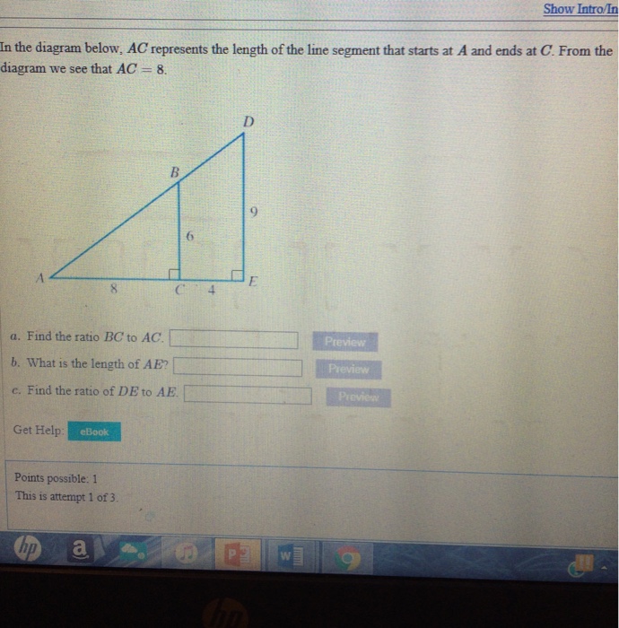 Solved Show Intro In In the diagram below, AC represents the | Chegg.com