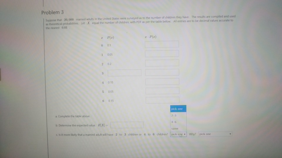 Solved Problem 1 A discrete random variable X takes on | Chegg.com