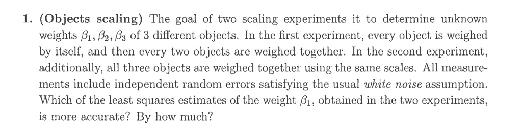 1. (Objects scaling) The goal of two scaling | Chegg.com
