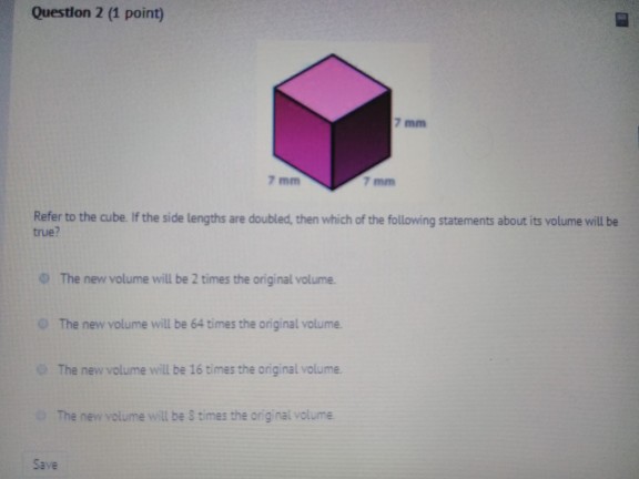 Solved What is the surface area to volume ratio of the | Chegg.com