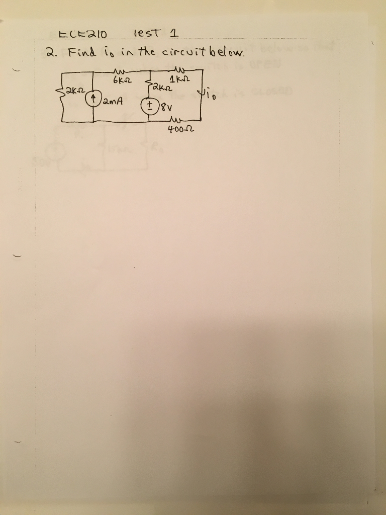 Solved Find i_o in the circuit below. | Chegg.com