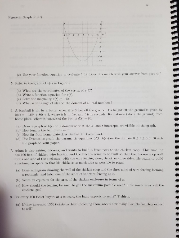 Solved 30 Figure 9: Graph of e(t) 8 7 654 3 2 -2 -6 (c) Use | Chegg.com