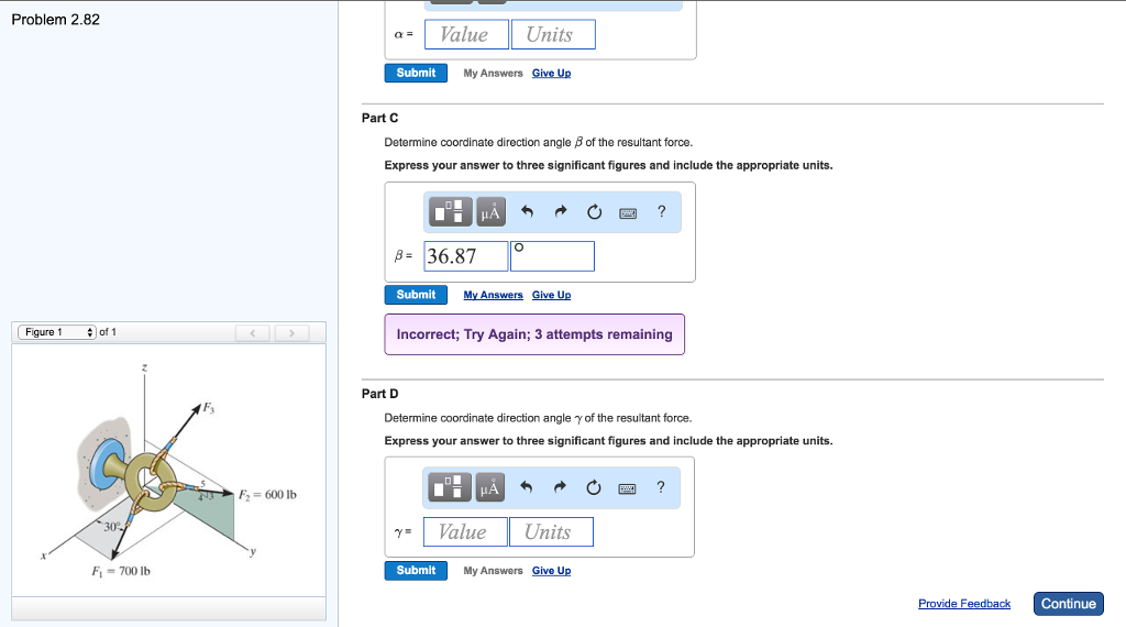 Solved Part A If the coordinate direction angles for F3 = | Chegg.com