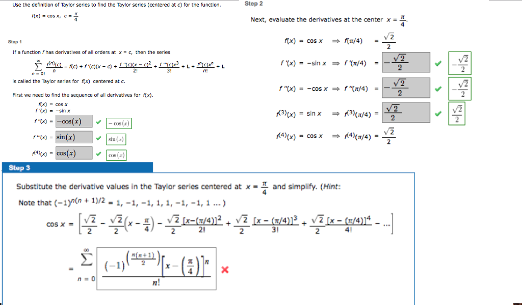 Solved Use the definition of Taylor series to find the | Chegg.com