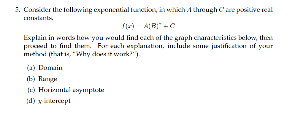 Solved Consider the following exponential function, in which | Chegg.com