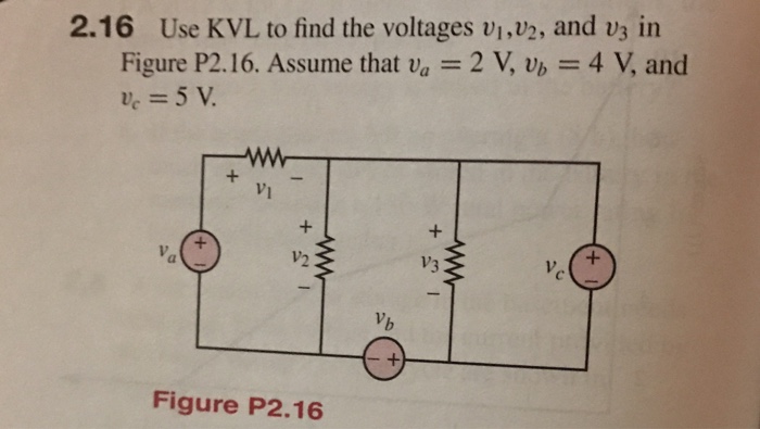 Solved Use KVL to find the voltages v_1, v_2, and v_3 in | Chegg.com