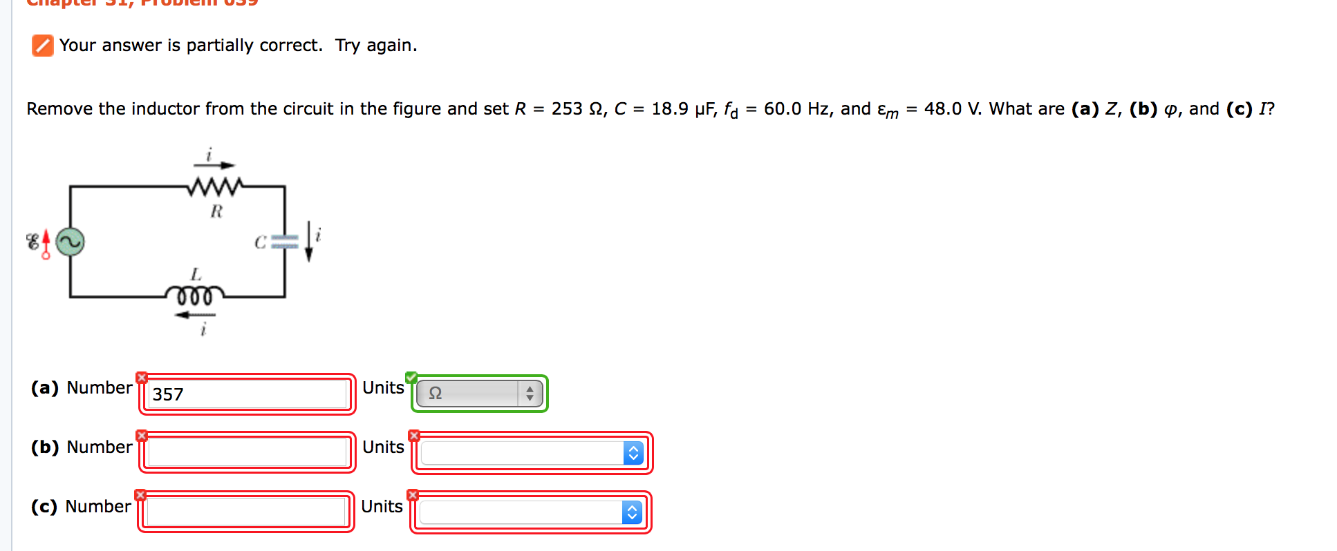 Solved Your answer is partially correct. Try again. Remove | Chegg.com