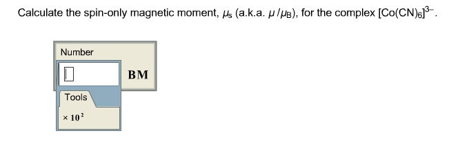 Solved Calculate the spin-only magnetic moment, (a.k.a. | Chegg.com