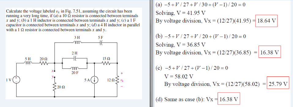 Solved Calculate the voltage labeled vx in Fig. 7.51. | Chegg.com