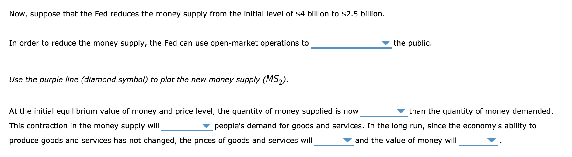 Solved 2 Money Supply Money Demand And Adjustment To