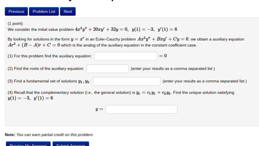 Solved We consider the initial value problem | Chegg.com